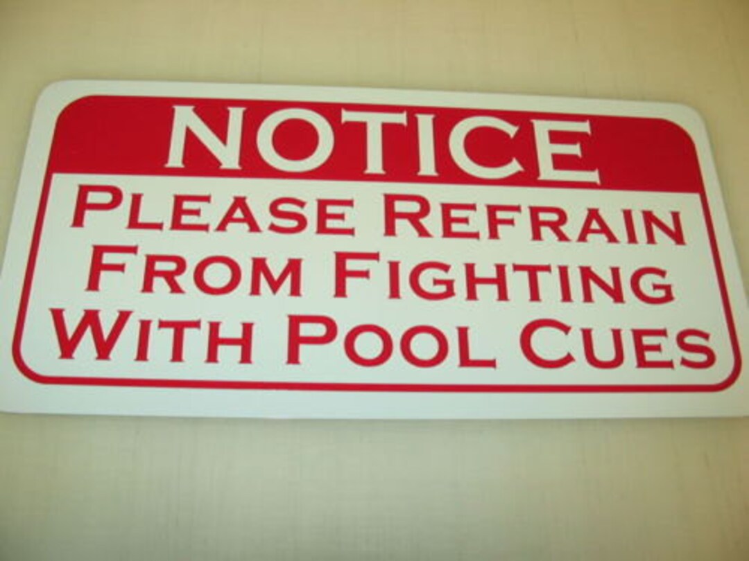 NO Fighting With Pool Cues Metal Sign for Home Bar Ice House Hall - Etsy