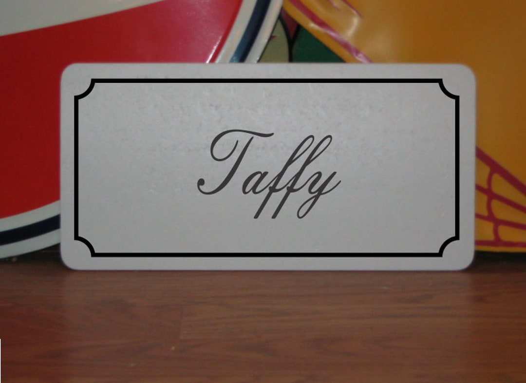 Taffy Metal Sign Antique Style Script - Etsy
