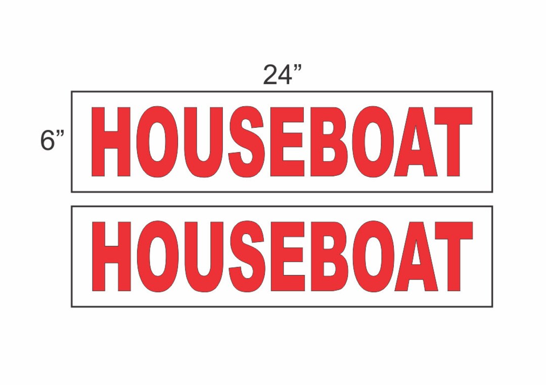 Houseboat Sign - Red & White Real Estate Rider, Double Sided - Etsy