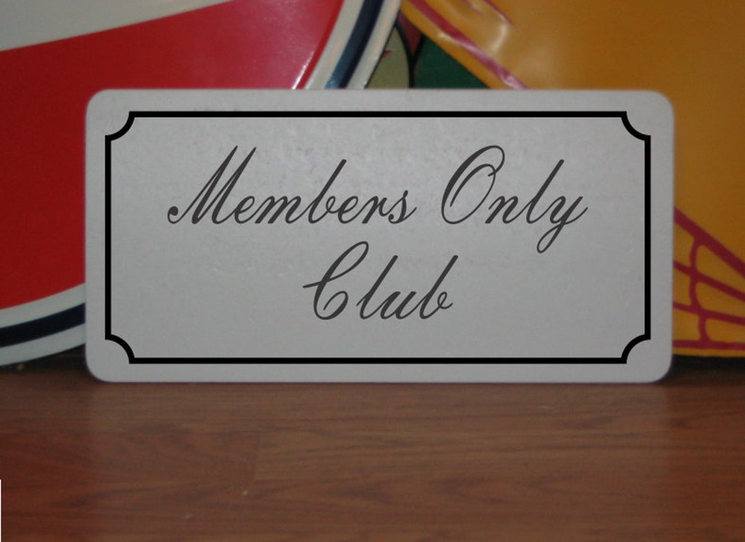 Members Only Club Metal Sign Antique Style Script - Etsy