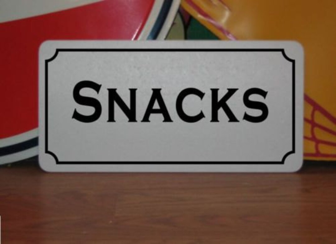 Snacks Sign, White Aluminum Metal Sign, Kitchen Decor (6x12) - Etsy