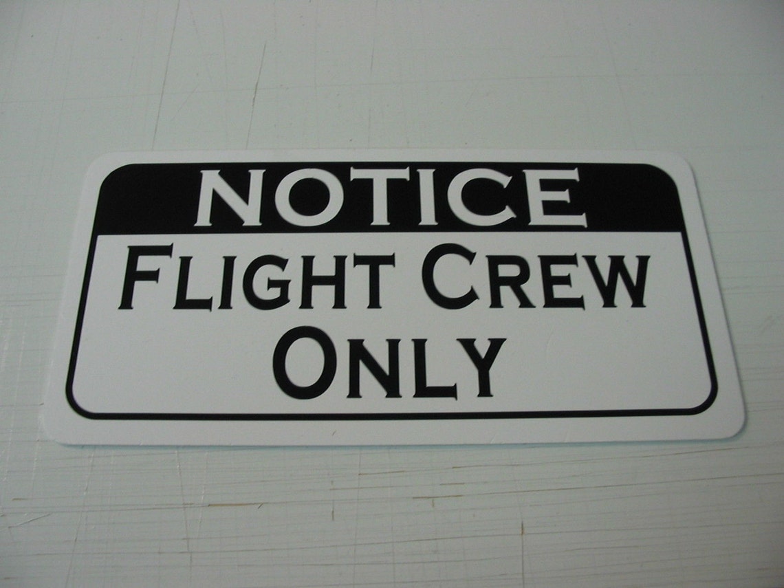 FLIGHT CREW ONLY Metal Sign for Airplane Hangar | Etsy
