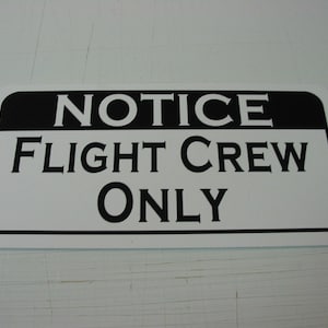 FLIGHT CREW ONLY Metal Sign for Airplane Hangar - Etsy