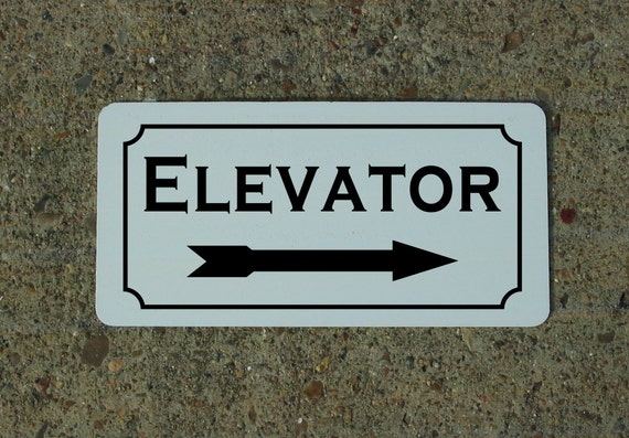 ELEVATOR With Arrow... Metal sign | Etsy