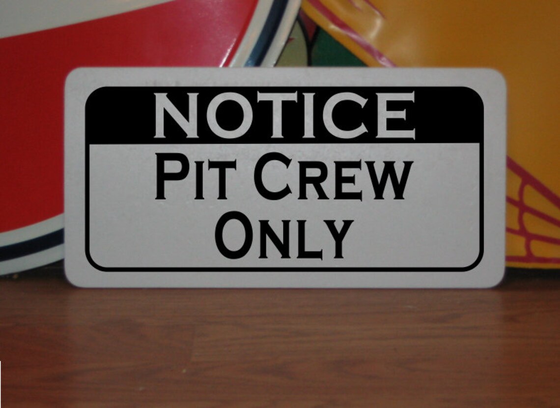PIT CREW ONLY Metal Tin Sign New Race Car Shop Garage Trailer - Etsy