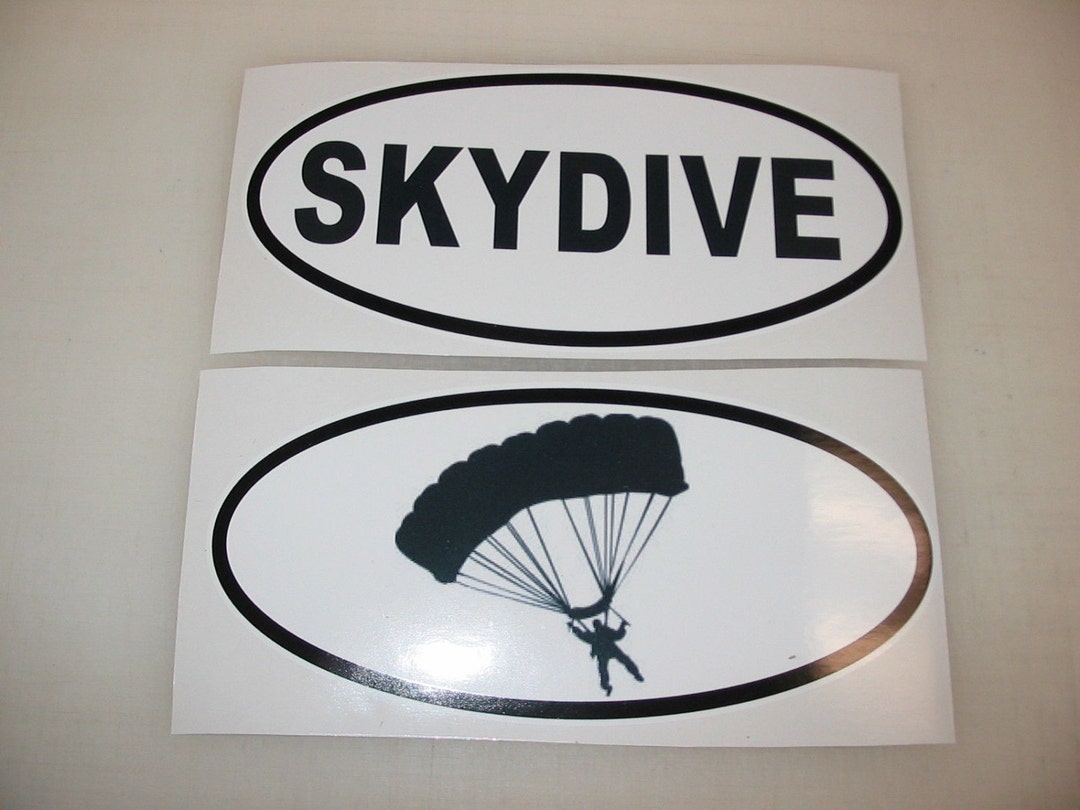 Skydive Parachute Oval Car Decal Window Bumper Sticker Buy 1 - Etsy