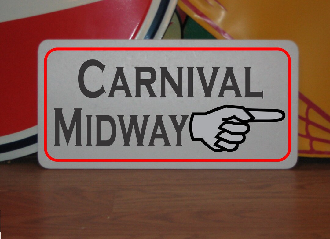 Carnival Midway Metal Sign Vintage Carnival Fair Boardwalk Amusement ...