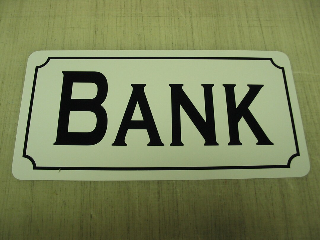 BANK... Metal Sign for Farm Ranch or Kitchen Decor Golf Course Club ...
