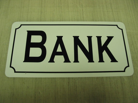 BANK... Metal Sign for Farm Ranch or Kitchen Decor Golf Course - Etsy
