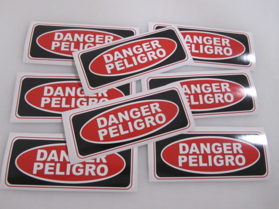 DANGER PELIGRO Car Decal Window Bumper Sticker 8 Decal Lot! Osha Safety ...