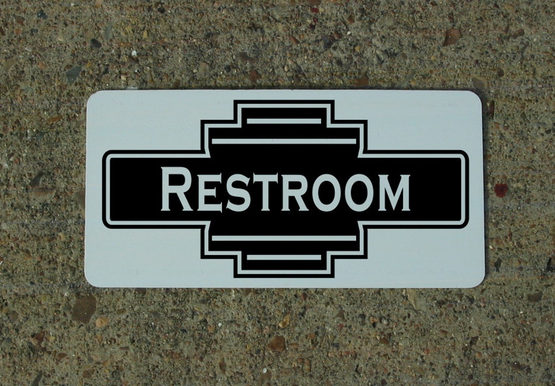 Art Deco RESTROOM Metal Sign - Etsy