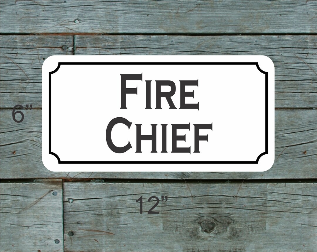 FIRE CHIEF Metal Sign for Fire Station House Truck - Etsy