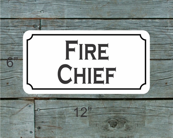 FIRE CHIEF Metal Sign for Fire Station House Truck | Etsy