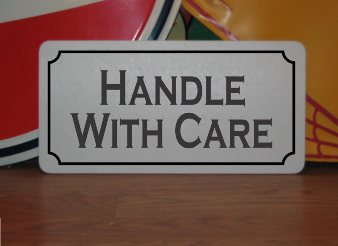 Handle With Care Metal Sign - Etsy