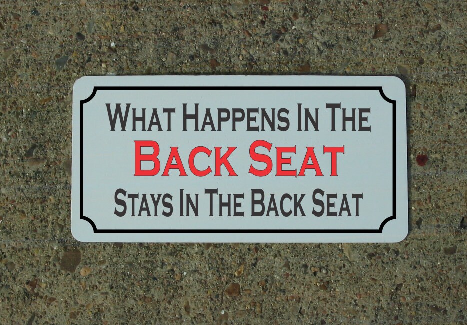 What Happens in the Back Seat Stays in the Back Seat Metal | Etsy