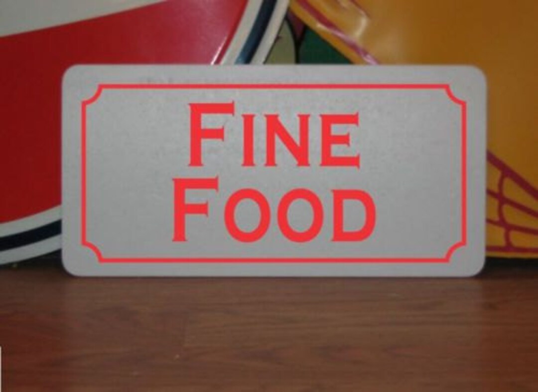 FINE FOOD... Metal Sign for Barn Coop Farm Ranch or Kitchen Decor Golf ...