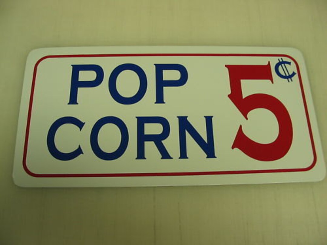 Pop Corn 5 Cents Metal Sign, Farmhouse Kitchen Decor - Etsy