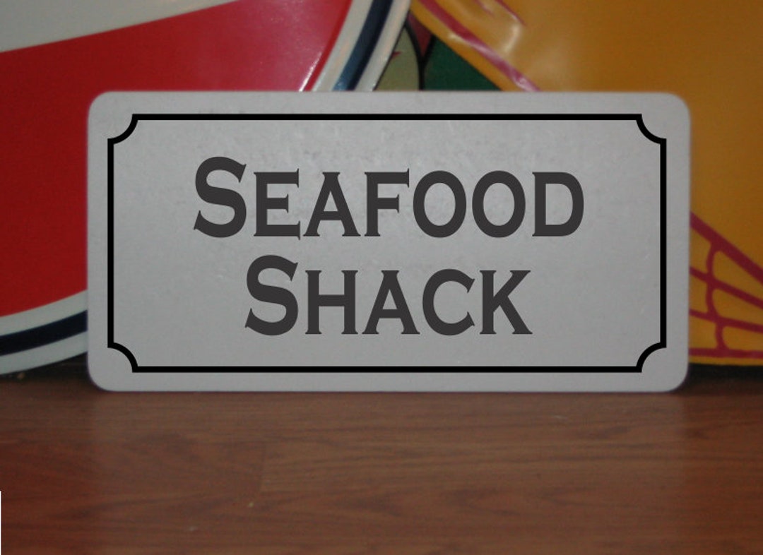 Seafood Shack Metal Sign for Beach Lake House Fishing Boat Dock Seafood ...