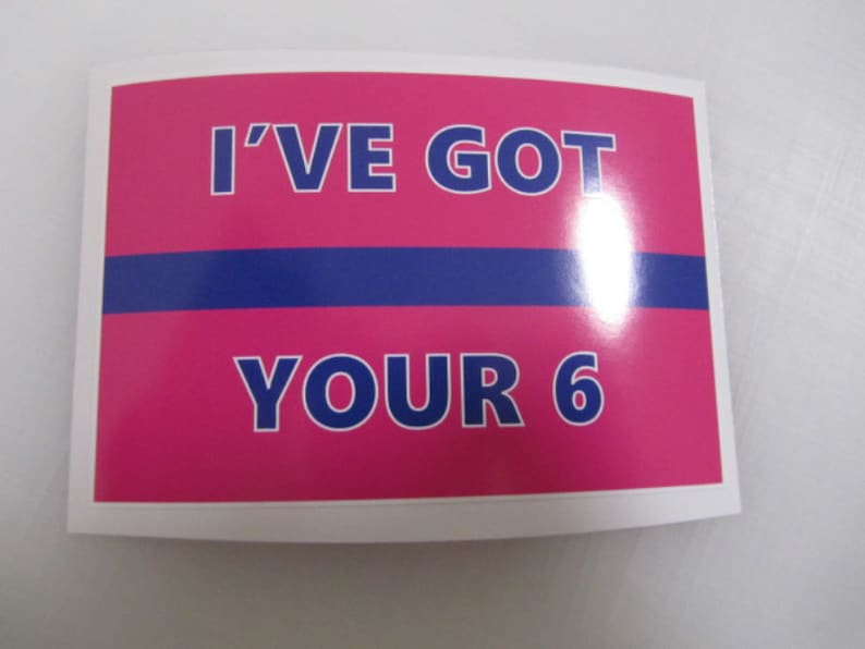 8 PINK Thin Blue Line I've Got Your 6 Sticker Decals Wives Sisters Moms ...