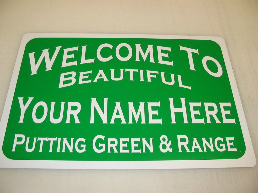 Custom PUTTING GREEN & RANGE Metal Sign 4 Garage Man Cave Home Golf Bar ...
