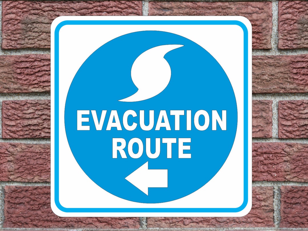 HURRICANE EVACUATION ROUTE Left Arrow Metal Sign 12x12 Street Road ...