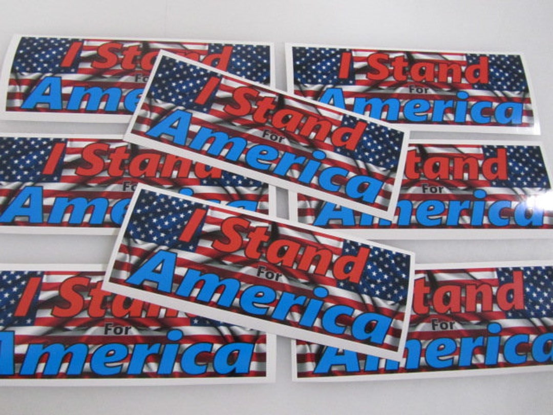 I STAND for AMERICA USA Flag Car Decal Window Bumper Sticker 8 Decal ...