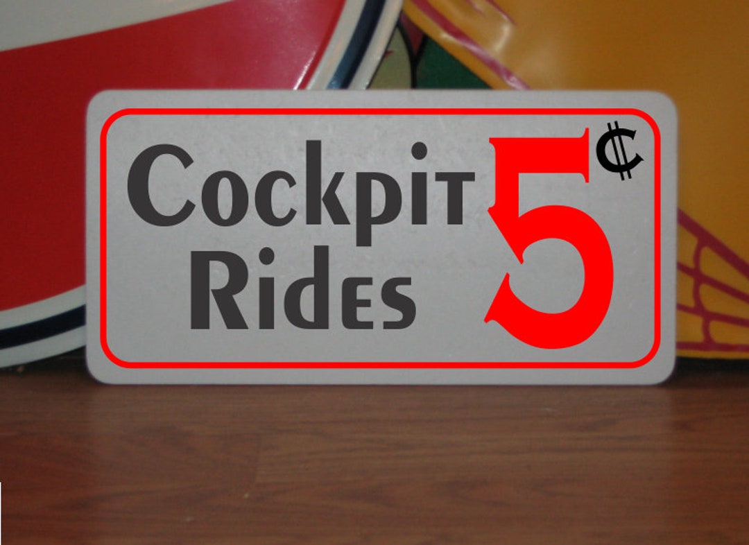 Cockpit Rides 5 Cents Metal Sign Airplane Hangar Air Show Crop Duster ...