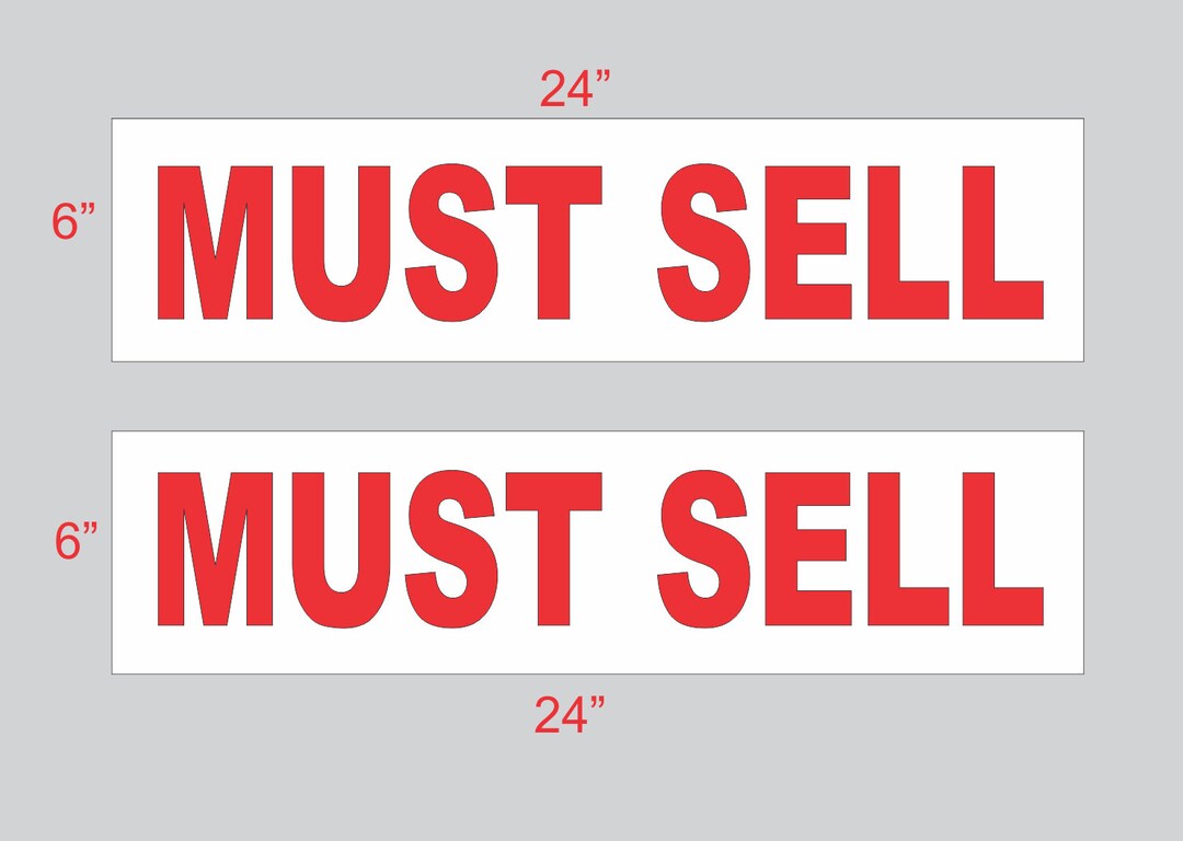 6x24 MUST SELL Red & White Real Estate Rider Sign Buy 1 Get 1 FREE ...