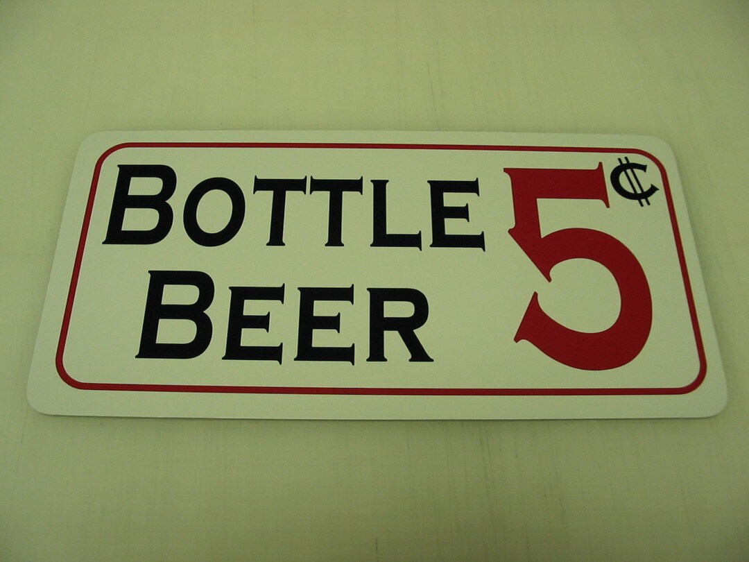 BOTTLE BEER 5 Cents Metal Sign - Etsy