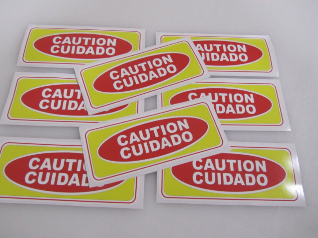 CAUTION CUIDADO Car Decal Window Bumper Sticker 8 Decal Lot! Osha ...