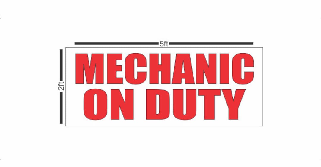 Mechanic on Duty Banner Sign - Etsy