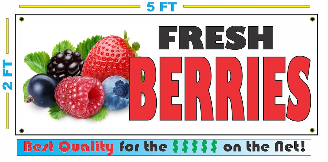 FRESH BERRIES Banner Sign - Etsy