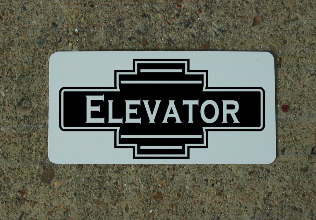 Art Deco ELEVATOR Metal Sign for Hotel, Apartment Building, Business ...