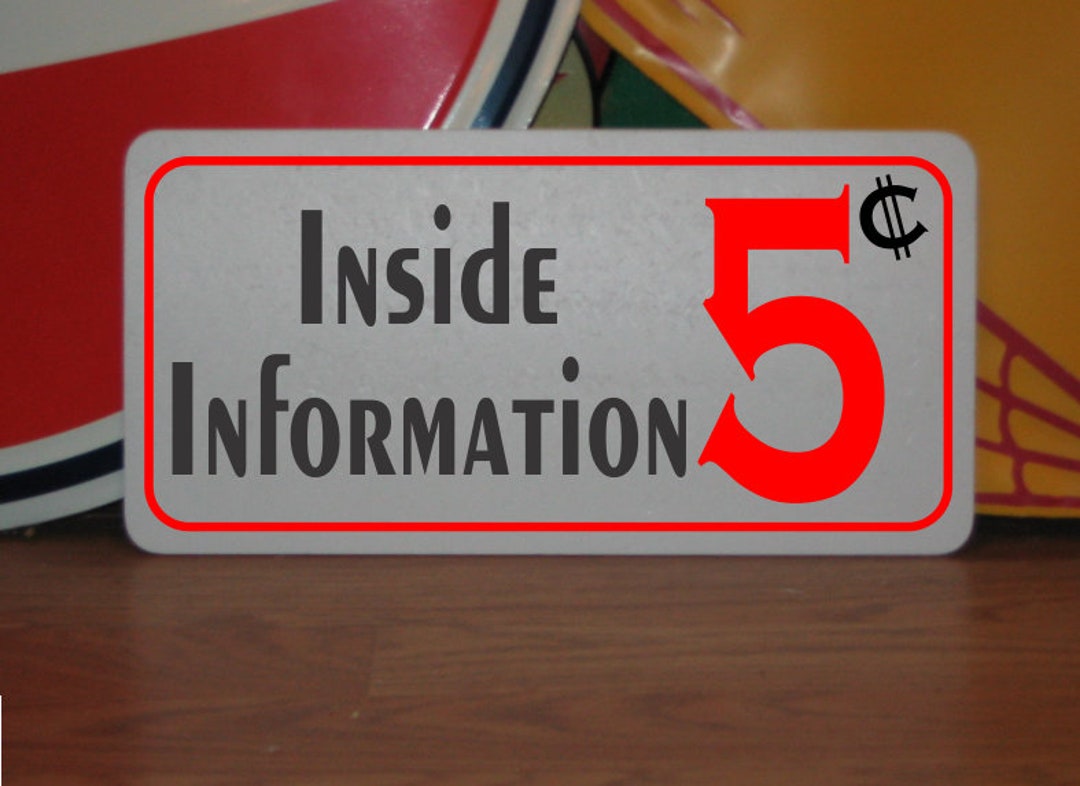 Inside Information 5 Cents Metal Sign - Etsy