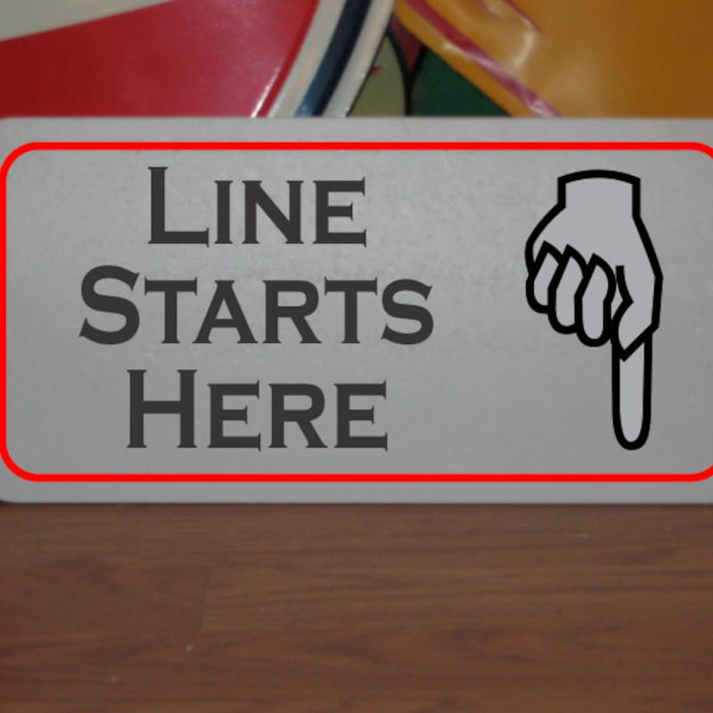 Line Starts Here Sign - Etsy