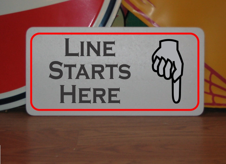Line Starts Here Metal Sign for Restaurant Shop Store Food Truck Stand ...