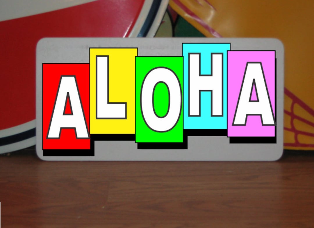 ALOHA Vintage Retro Art Deco Style Metal Sign for Tiki Bar Hawaii Pool ...