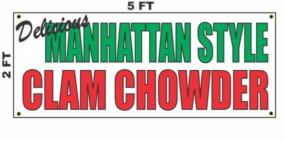 Manhattan Style Clam Chowder Banner Sign - Etsy