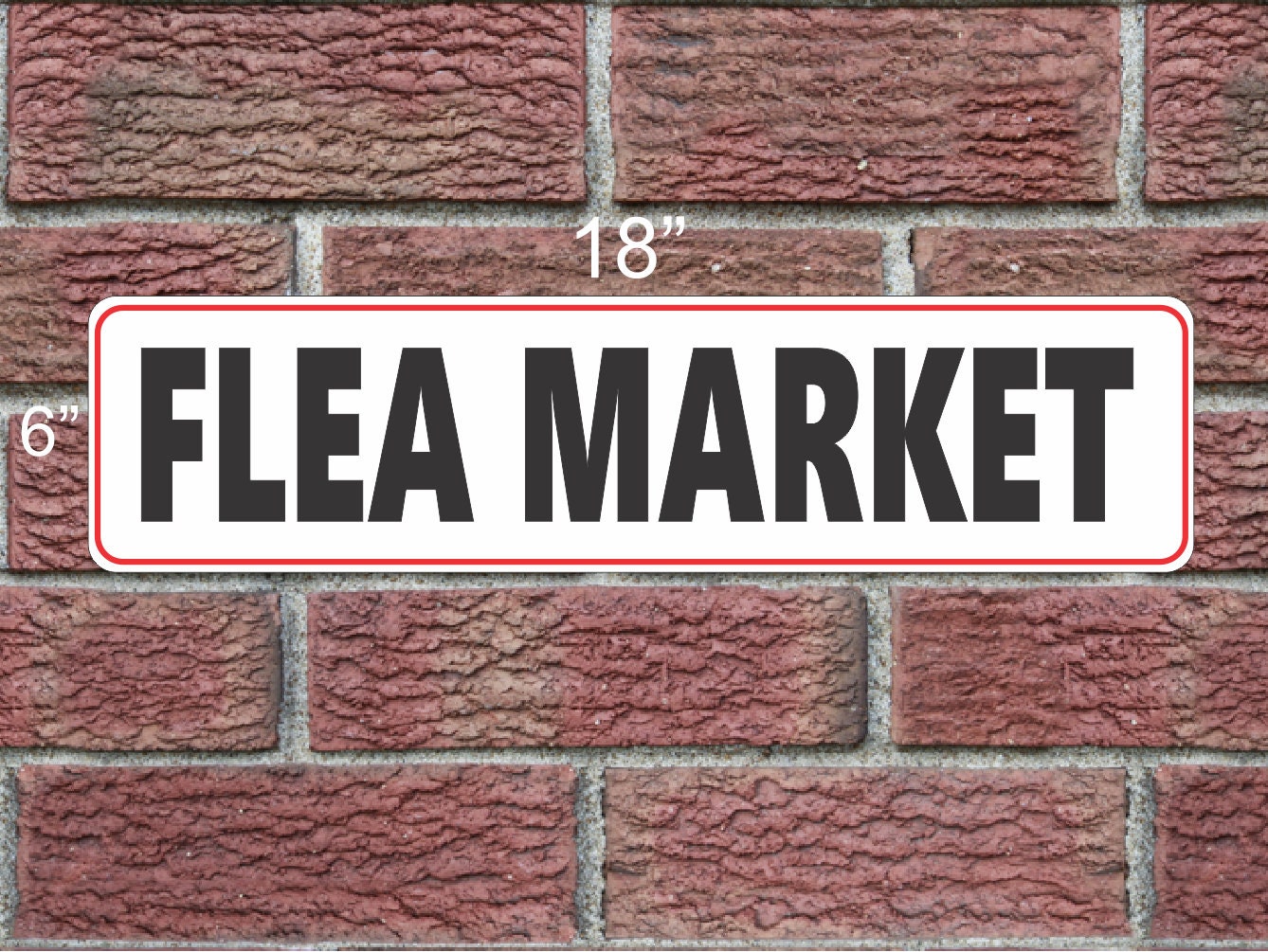 FLEA MARKET Metal Sign 6x18 | Etsy