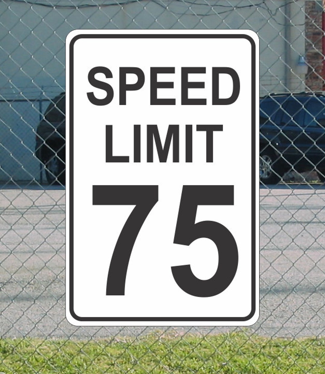 Speed Limit 75 Sign, White Aluminum Metal, 12"x18" - Etsy