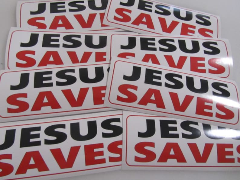 JESUS SAVES Car Decal Window Bumper Sticker 8 Decal Lot - Etsy