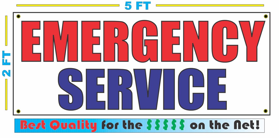 EMERGENCY SERVICE Banner Sign - Etsy