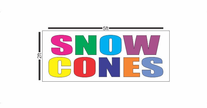 Snow Cones Banner Sign Multi-colored - Etsy UK