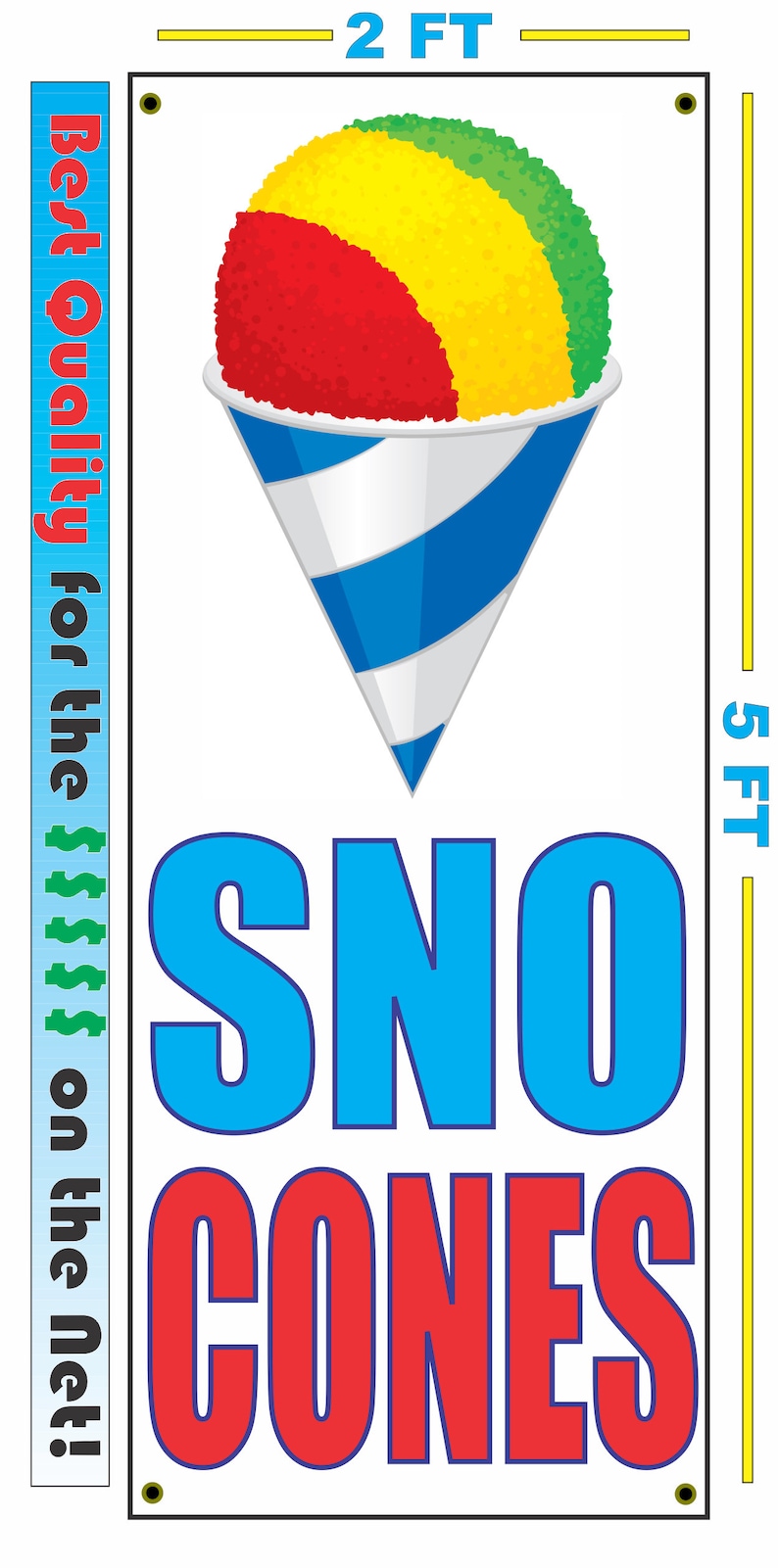 Sno Cones VERTICAL Banner Sign Snow - Etsy