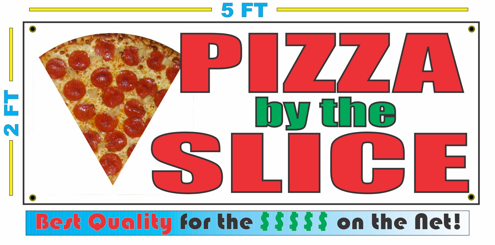 Pizza By The Slice Banner Sign Etsy