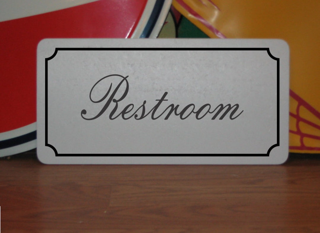 Restroom Metal Sign Antique Style Script - Etsy