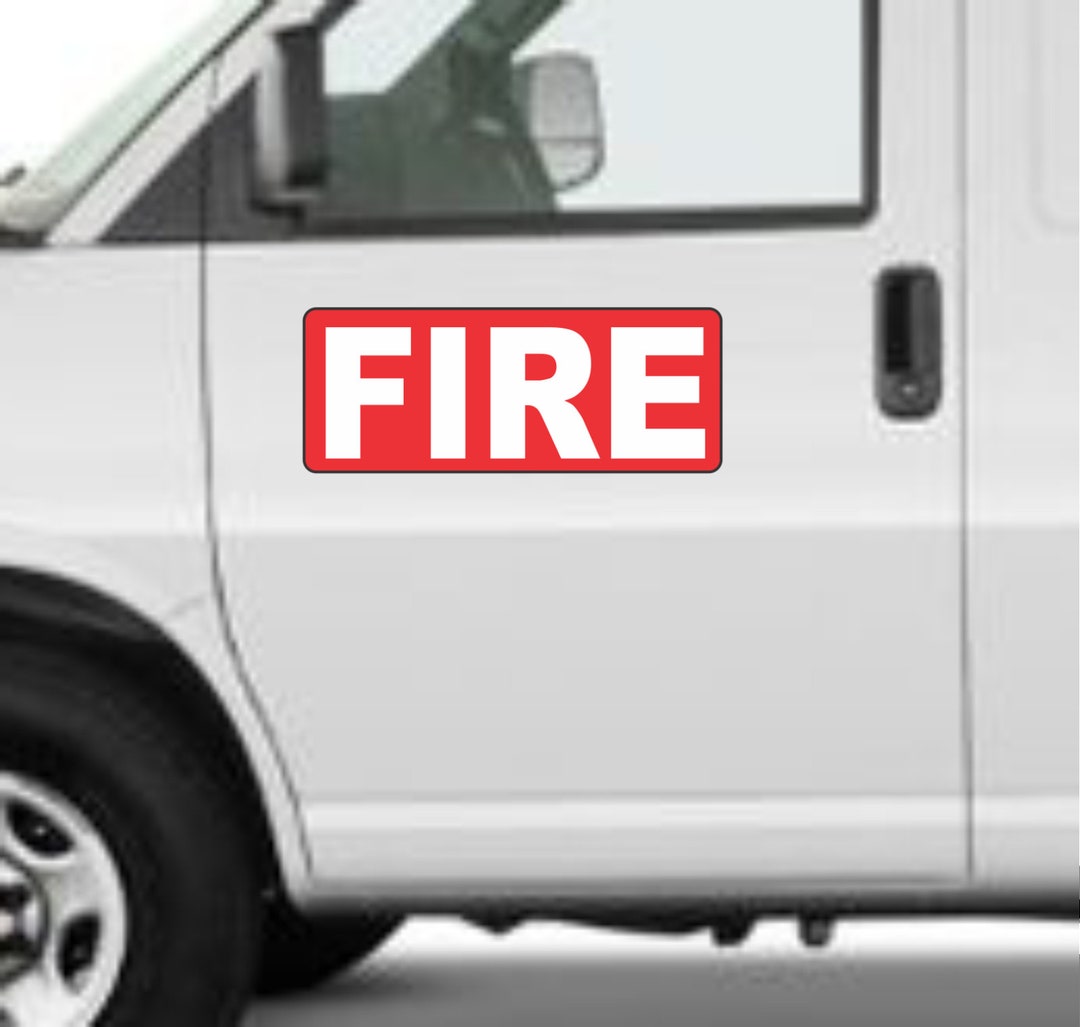 FIRE Magnetic Signs Fireman Volunteer Badge 1 Pair EMS Emt for Truck ...