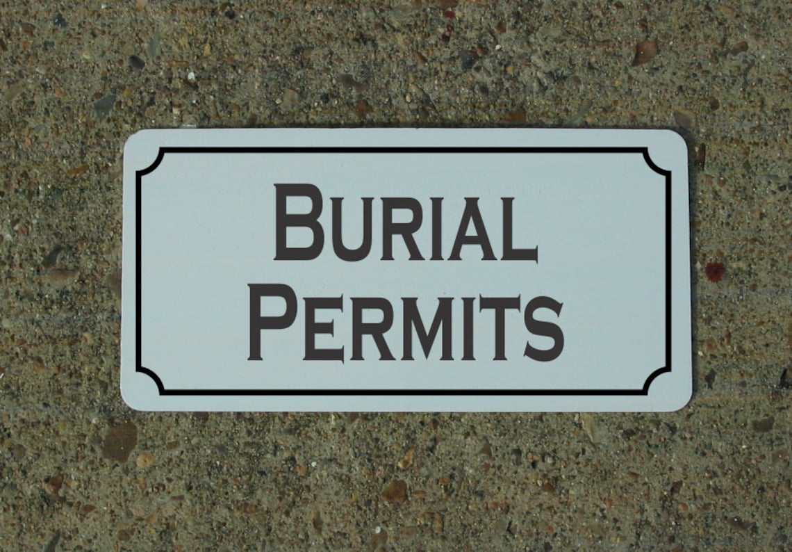 BURIAL PERMITS Metal Sign for Vintage Funeral Home Cemetary - Etsy
