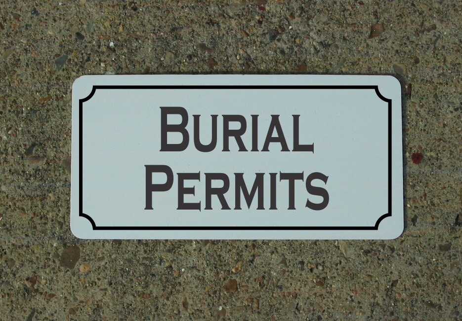 BURIAL PERMITS Metal Sign for Vintage Funeral Home Cemetary - Etsy