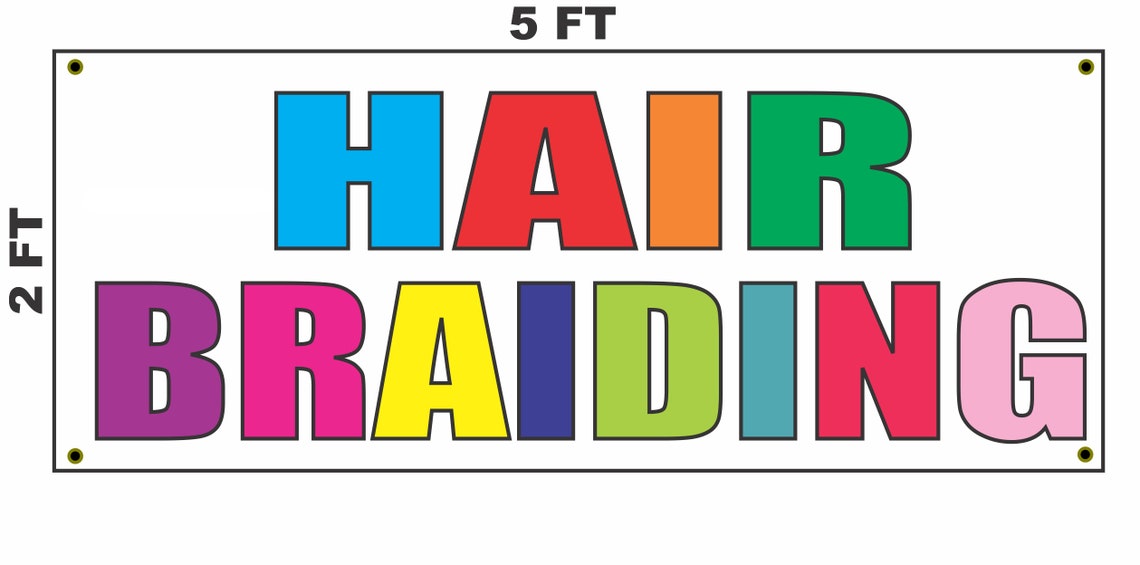 Hair Braiding Banner Sign - Etsy